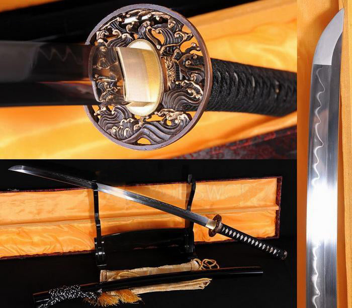 Authentic Japanese Samuria Sword Clay Tempered Katana Razor Sharp ...